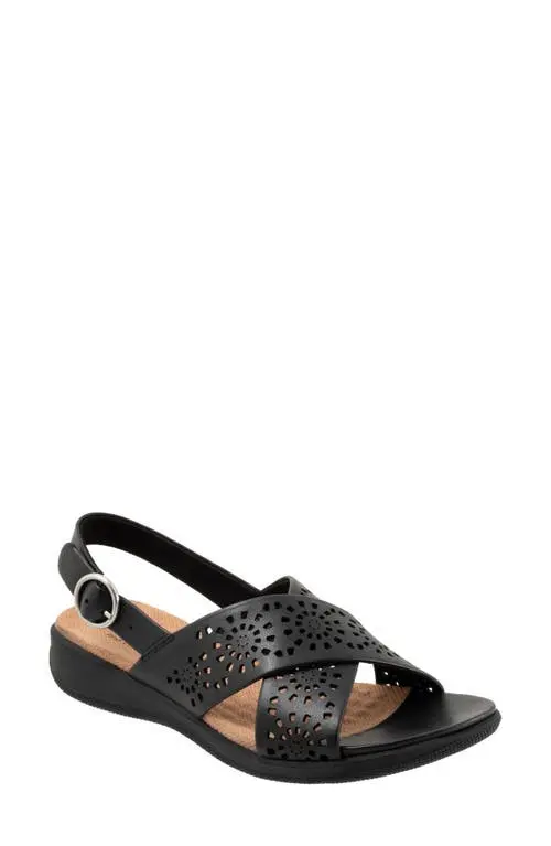 Softwalk Tillman Perforated Slingback Sandal - Black