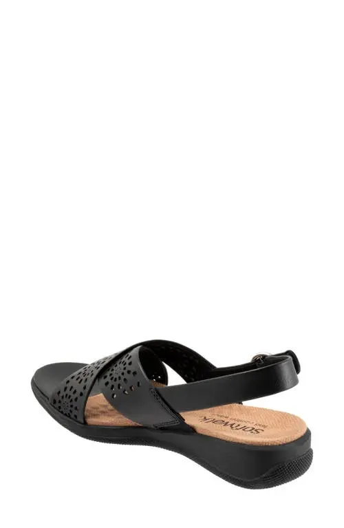 Softwalk Tillman Perforated Slingback Sandal - Black