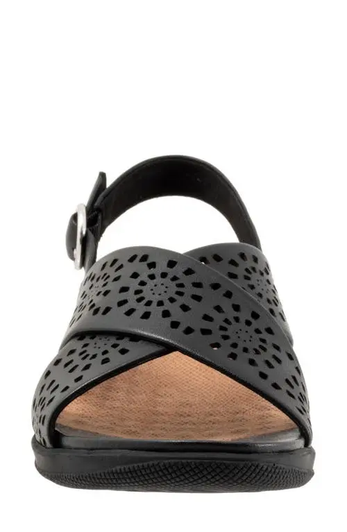 Softwalk Tillman Perforated Slingback Sandal - Black