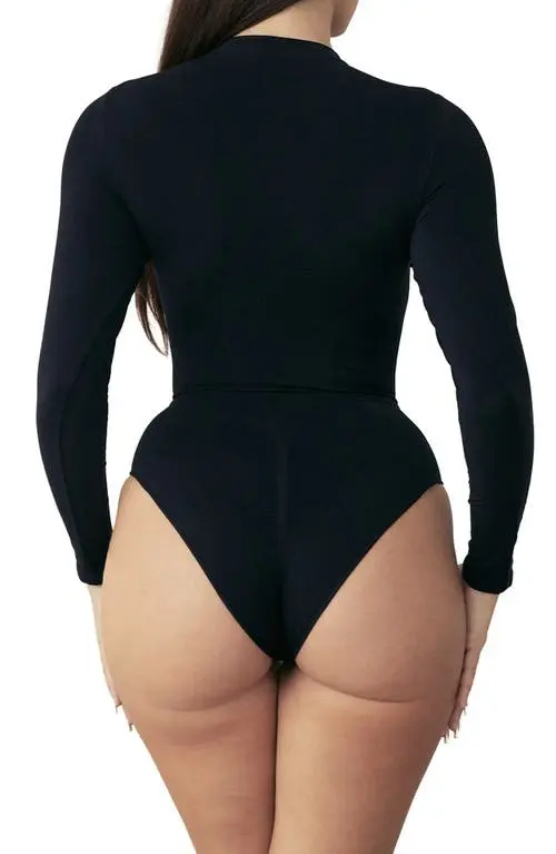 PINSY Butter Sculpt Long Sleeve Bodysuit - Black