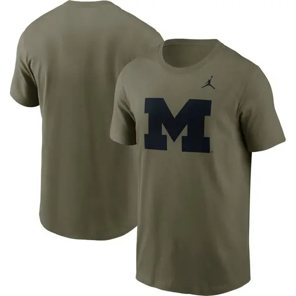 JORDAN BRAND Michigan Wolverines 2024 Military Appreciation Tonal Logo Performance T-shirt - Olive