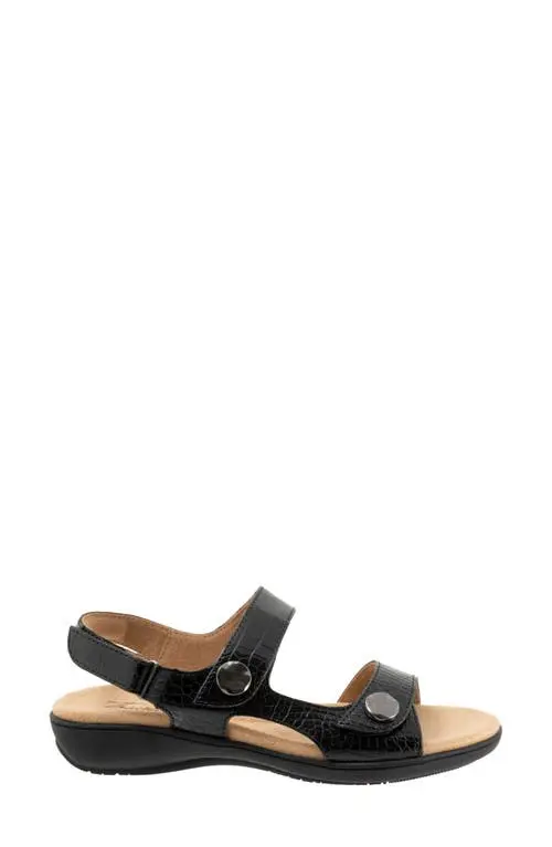 Trotters Romi Croco Slingback Sandals - Black