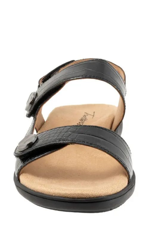 Trotters Romi Croco Slingback Sandals - Black