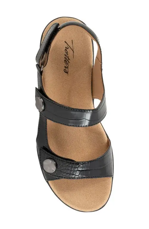 Trotters Romi Croco Slingback Sandals - Black