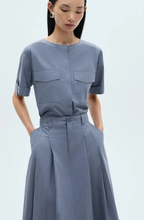 Mango Pleated Midi Skirt