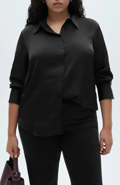 Mango Satin Button-up Shirt