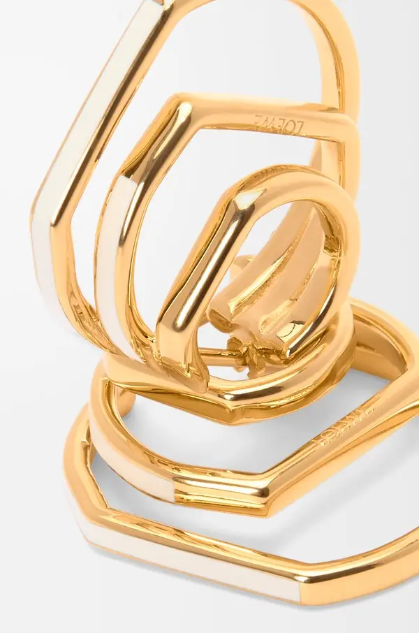 Loewe Stacked Hoop Earrings - Gold/ivory