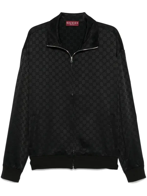 Gucci Gg Satin Zip-up Jacket