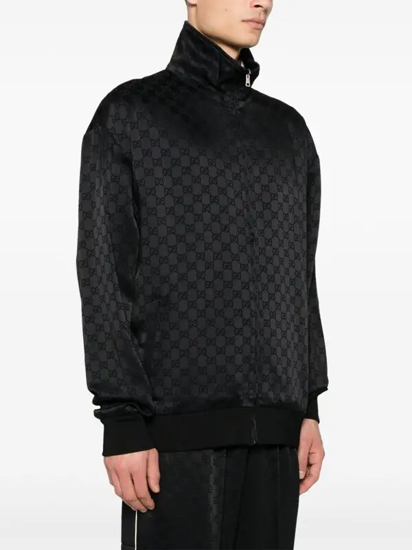 Gucci Gg Satin Zip-up Jacket