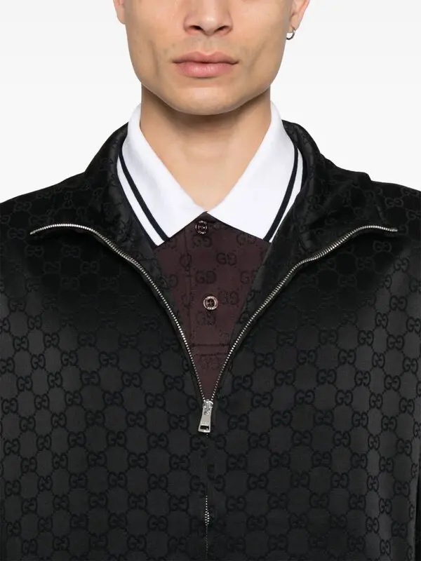 Gucci Gg Satin Zip-up Jacket