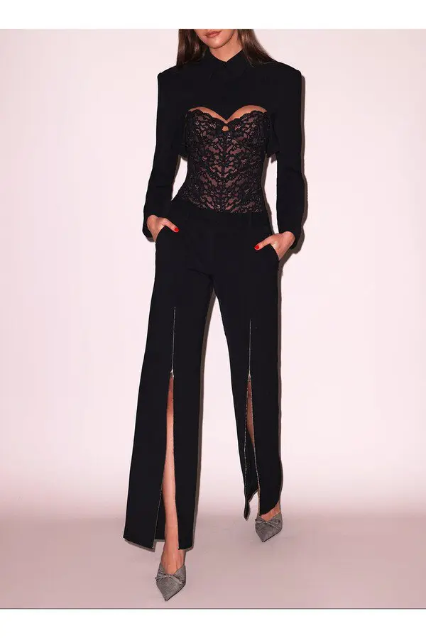 FLEUR DU MAL Zipper Split Hem Trousers