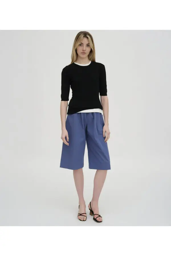 Rosetta Getty Yoke Bermuda Stretch Twill Shorts - Blue