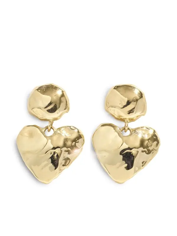 FIE ISOLDE 14k Yellow Heart Drop Earrings - Gold