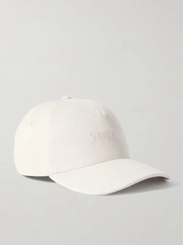 Saint Laurent Embroidered Cotton-corduroy Baseball Cap - Neutrals