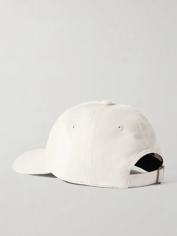 Saint Laurent Embroidered Cotton-corduroy Baseball Cap - Neutrals