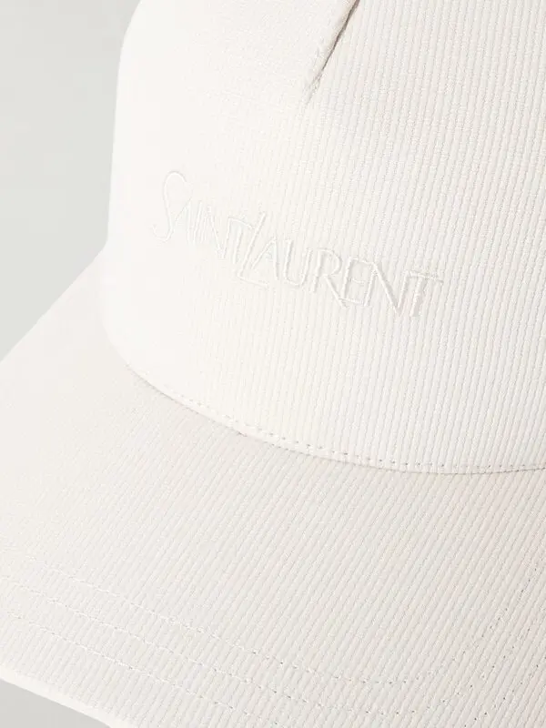 Saint Laurent Embroidered Cotton-corduroy Baseball Cap - Neutrals