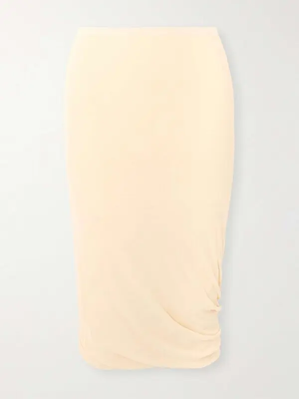 JIL SANDER Cotton-crepe Midi Skirt - Beige
