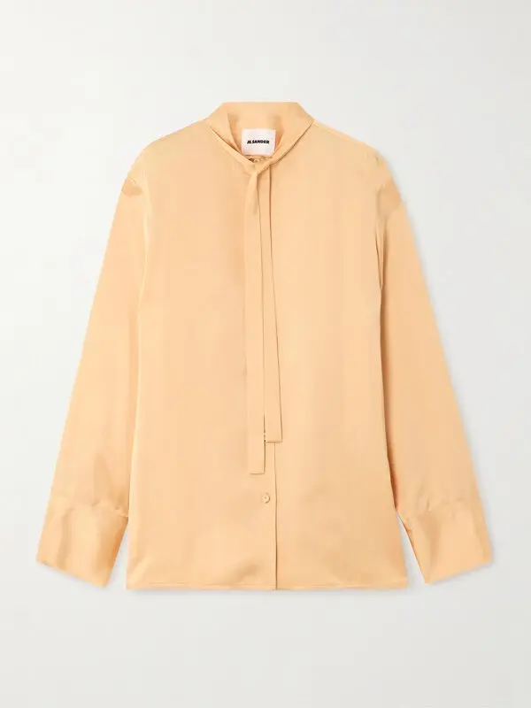 JIL SANDER Tie-neck Satin Shirt