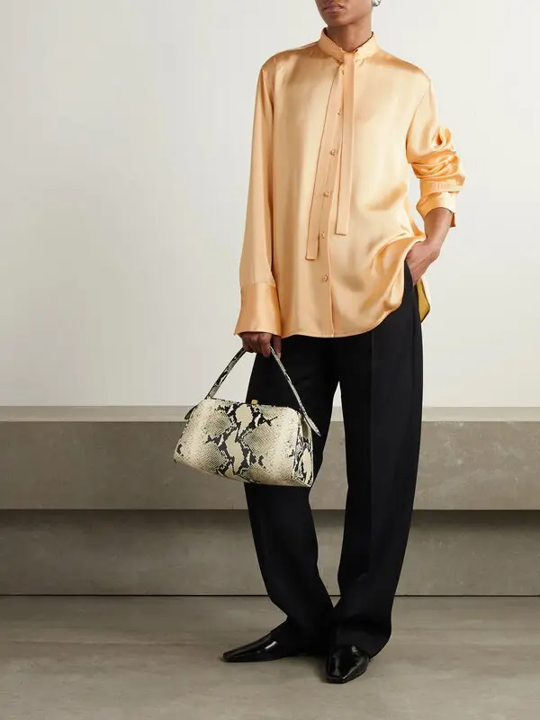 JIL SANDER Tie-neck Satin Shirt