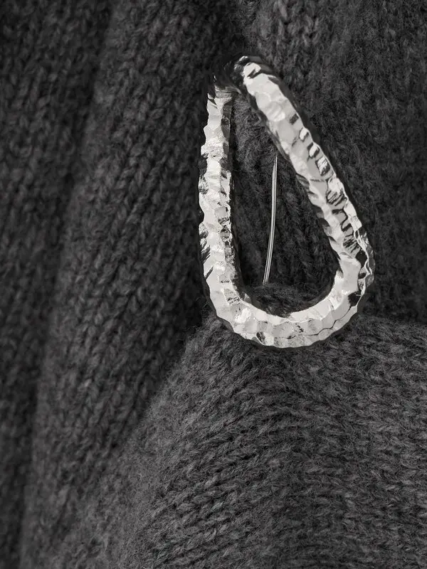 JIL SANDER Embellished Draped Wool And Cashmere-blend Sweater