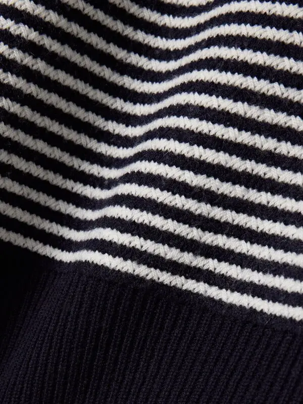 Max Mara Bessica Striped Wool And Cashmere-blend Turtleneck Sweater - Blue