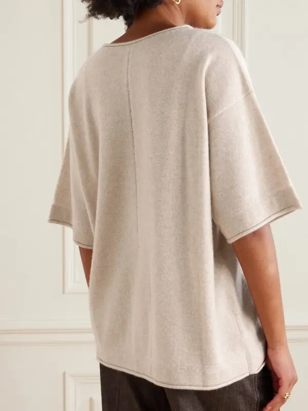 Max Mara Cashmere T-shirt - Neutrals