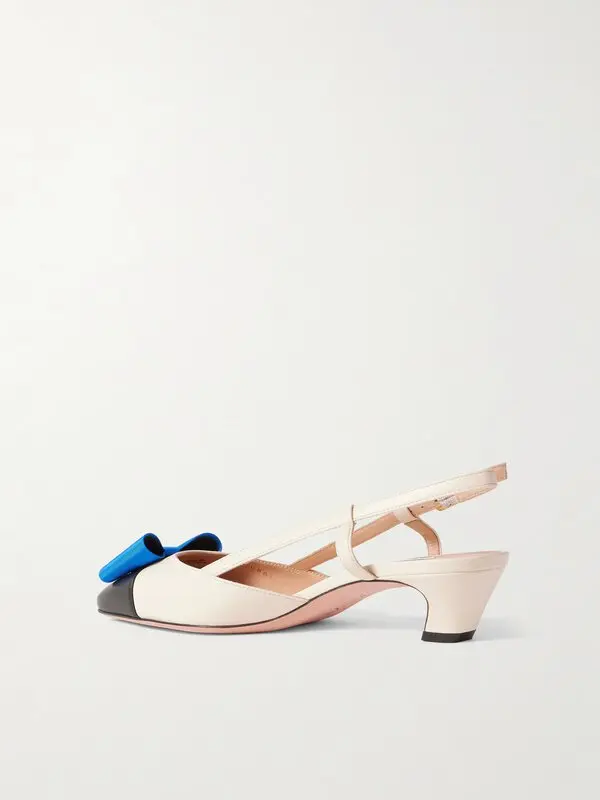 Bally Bilyana Grosgrain-trimmed Slingback Leather Pumps