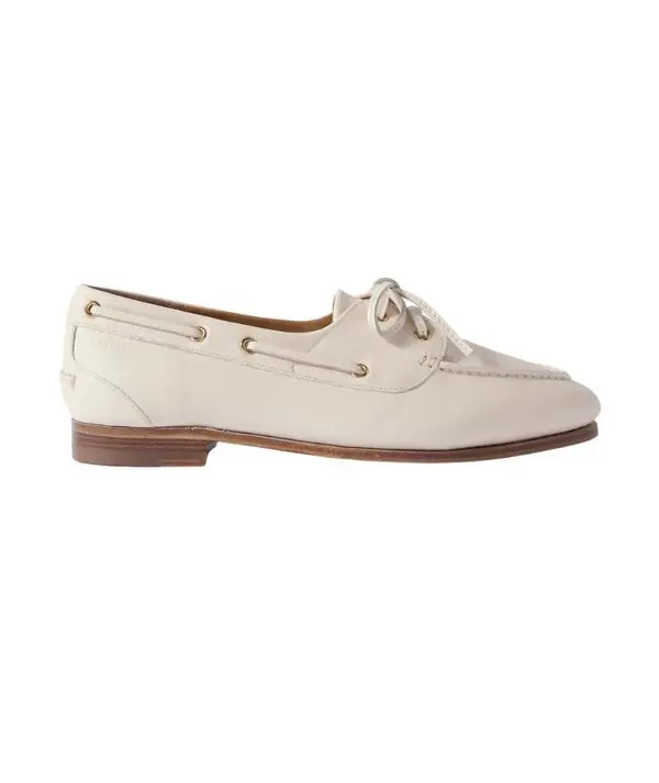 Bally Pathy Leather Boat Shoes - Ivory