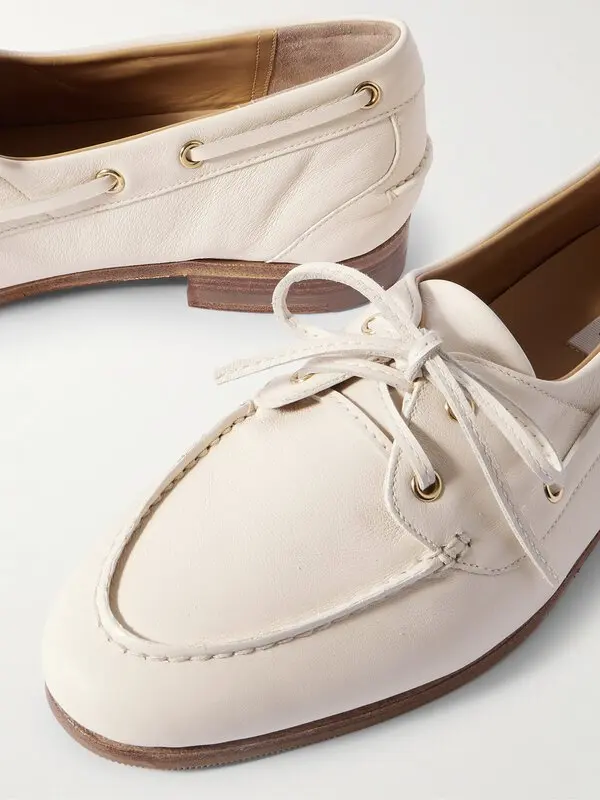 Bally Pathy Leather Boat Shoes - Ivory