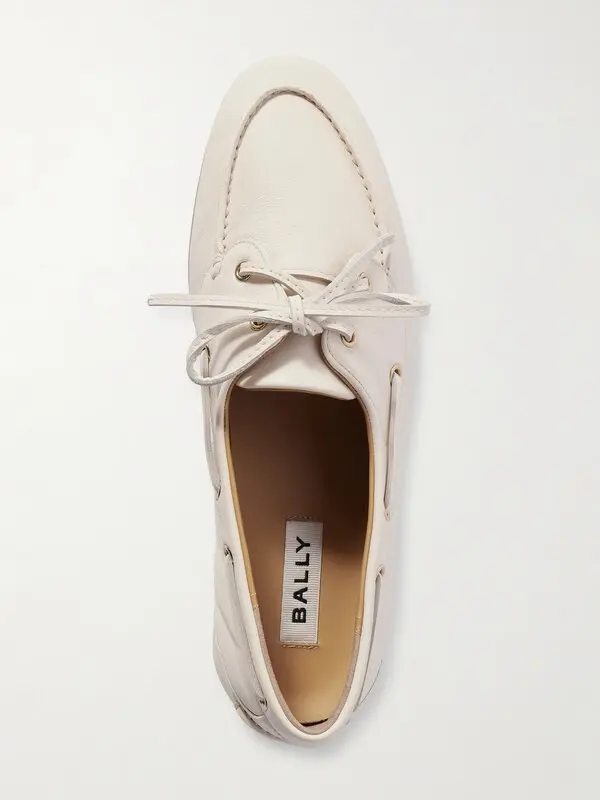 Bally Pathy Leather Boat Shoes - Ivory