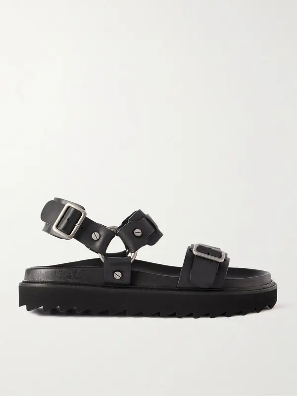 Acne Studios Embellished Leather Sandals - Black