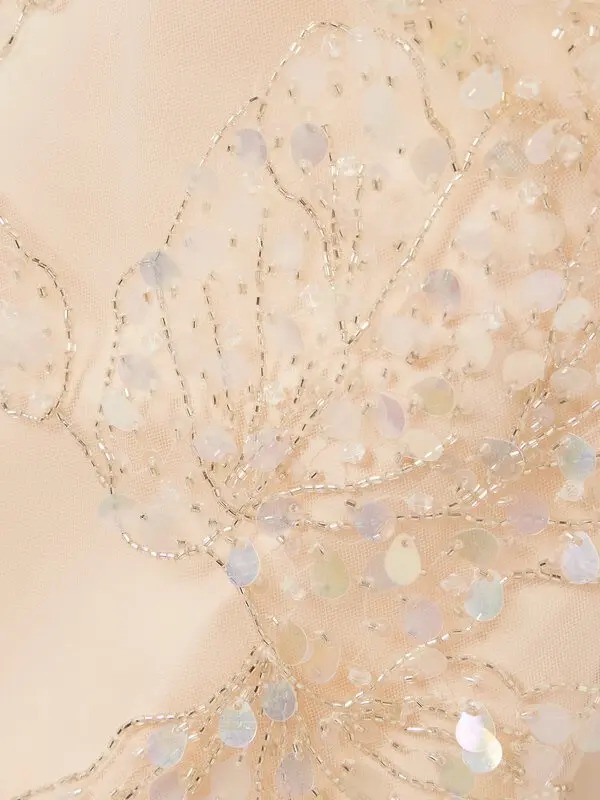 Aje Iridescence Ruffled Beaded Tulle Mini Dress