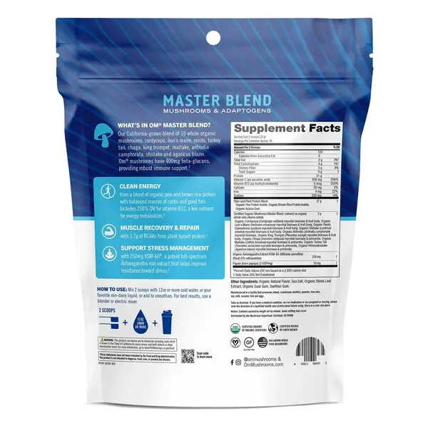 OM MUSHROOM Master Blend Vanilla Protein 513 Grams