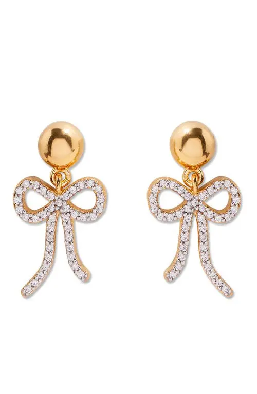 BROOK & YORK Adeline Bow Drop Earrings - Gold