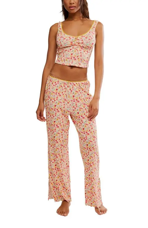 Free People Fresh In Love Pointelle Pajamas - Butter Combo