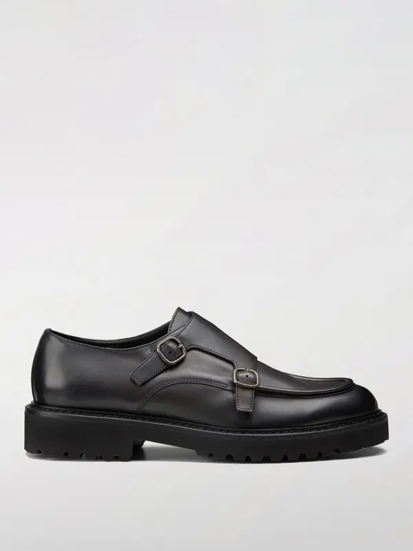 DOUCAL'S Brogue Shoes With Buckle Detailing - Graphite
