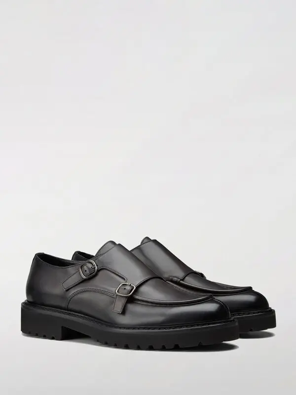 DOUCAL'S Brogue Shoes With Buckle Detailing - Graphite