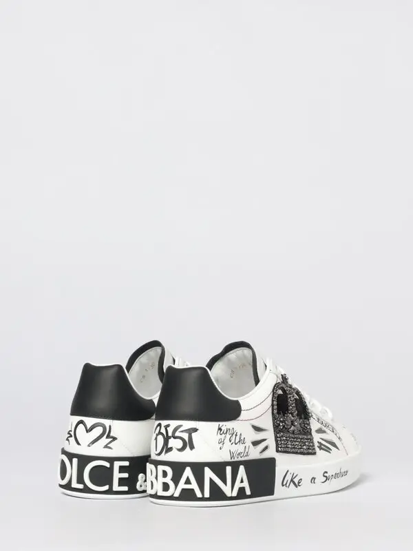 Dolce & Gabbana Embellished Crown Sneakers - White