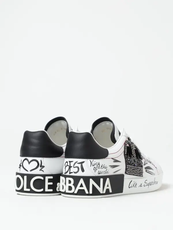 Dolce & Gabbana Embellished Crown Sneakers - White