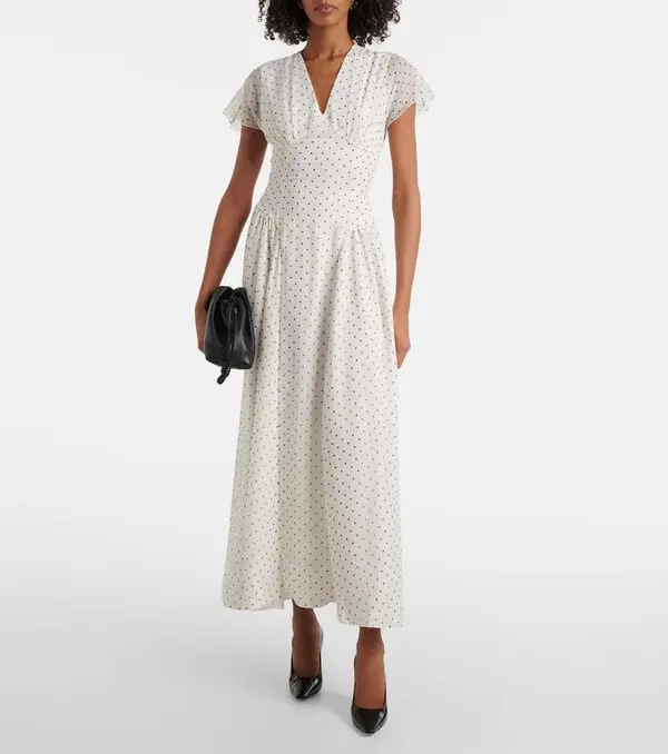 ROTATE BY BIRGER CHRISTENSEN Polka-dot Midi Dress