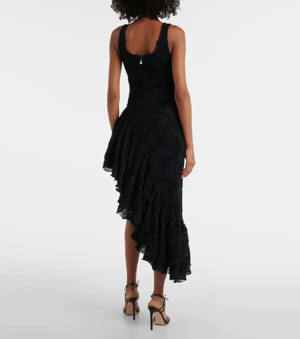 navy blue dress for baby girl Rotate Birger Christensen Printed Off-The-Shoulder Midi-Dress main image 0