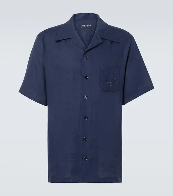 Dolce & Gabbana Dg Linen Shirt - Blue