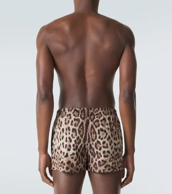 Dolce & Gabbana Leopard-print Swim Trunks - Brown