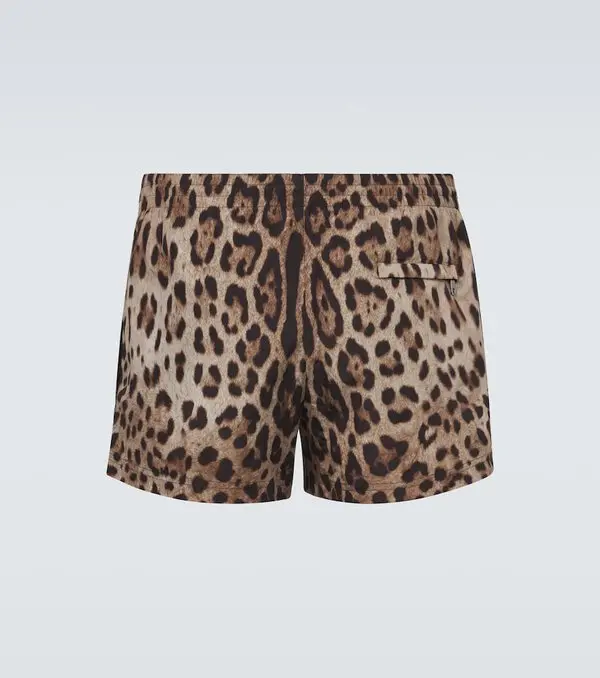 Dolce & Gabbana Leopard-print Swim Trunks - Brown