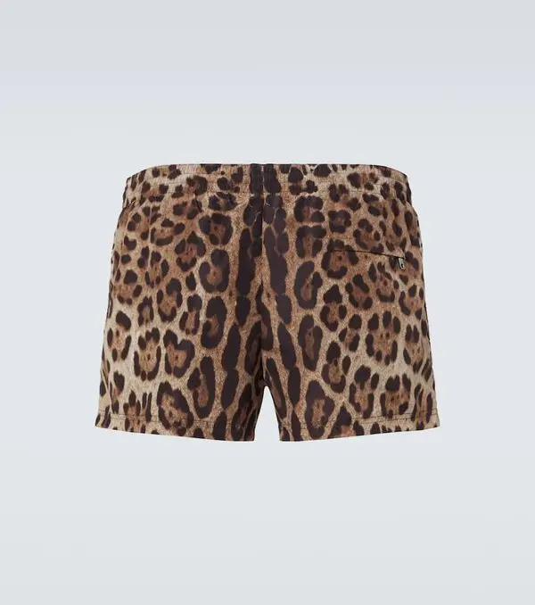 Dolce & Gabbana Leopard-print Swim Trunks