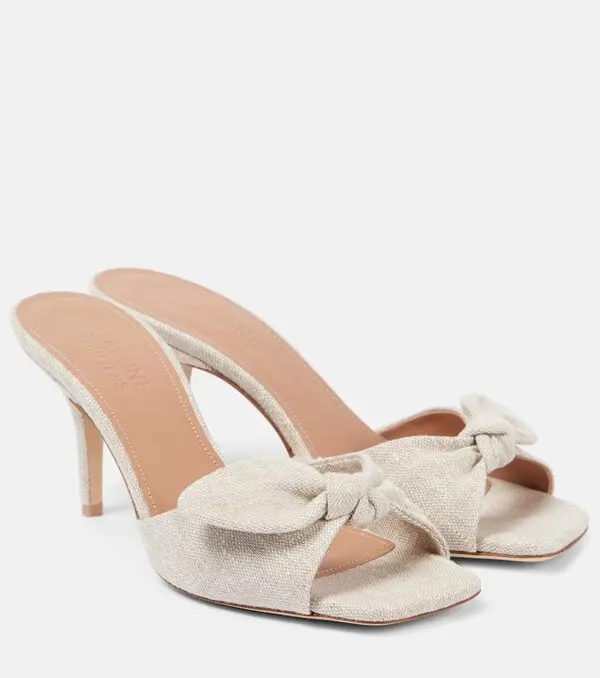 MALONE SOULIERS Vargas 70 Canvas Mules - Beige