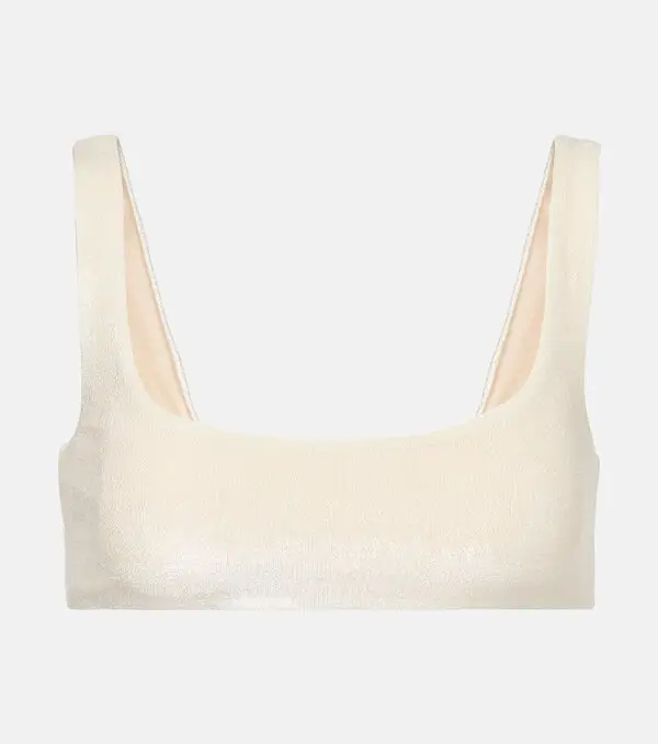 Jade Swim Rounded Edges Bikini Top - Beige