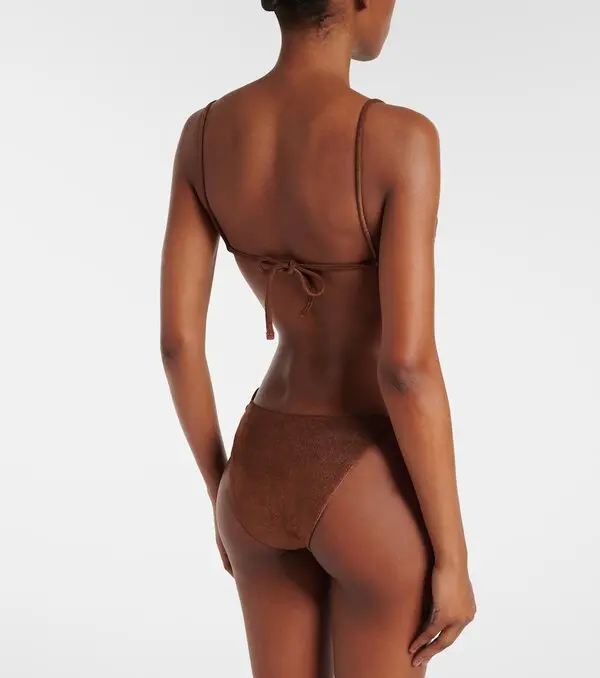 Jade Swim Ties Bikini Bottom - Brown
