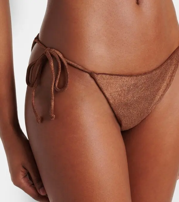 Jade Swim Ties Bikini Bottom - Brown