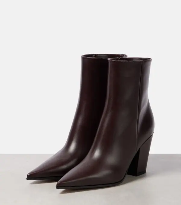 GIANVITO ROSSI Keinna Leather Ankle Boots